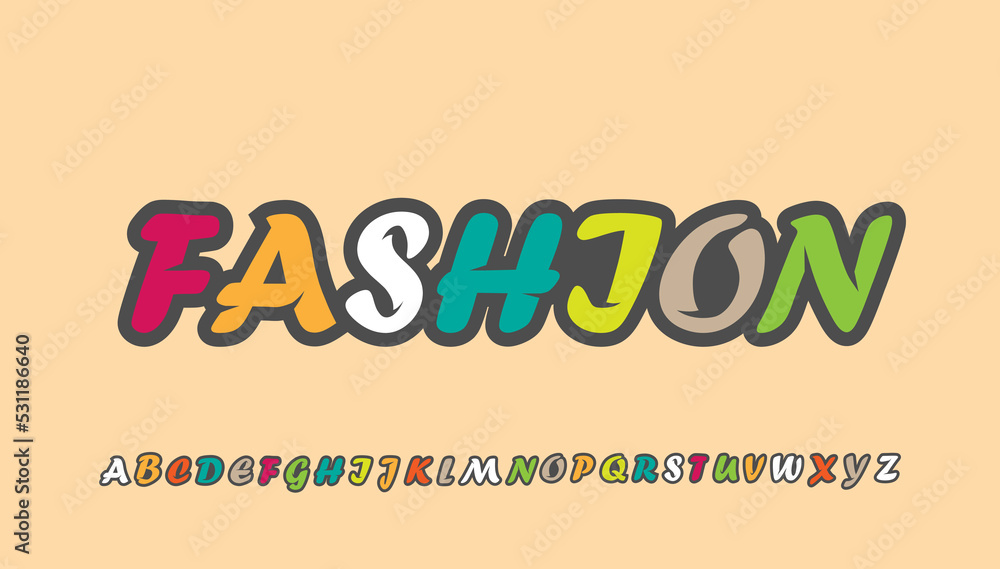 cartoon style typography capital letter logo design Stock Vector ...