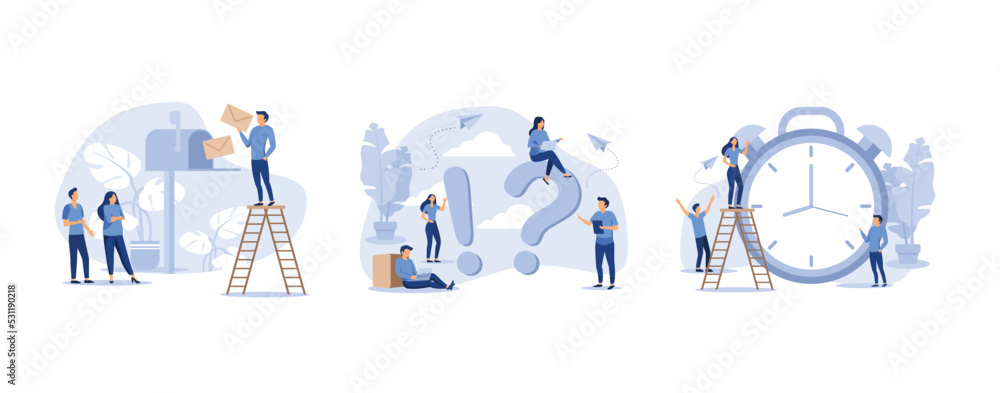 alarm clock rings on white background, frequently asked questions ...