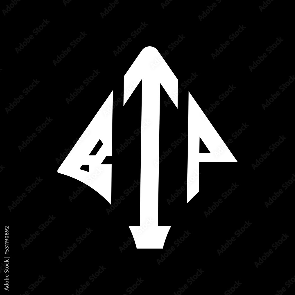 BIP letter logo design. BIP modern letter logo with black background ...