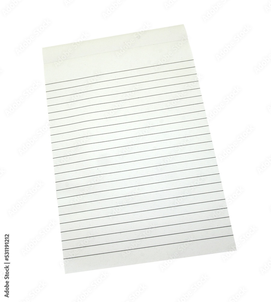 Paper sheet notebook with line on transparent background png file Stock ...