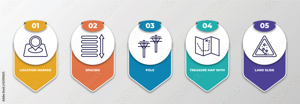 infographic template with thin line icons. infographic for maps and ...