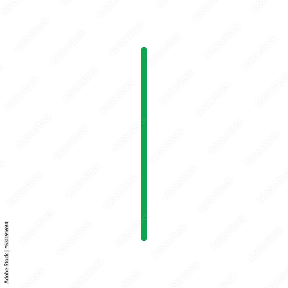 eps10 green vector single vertical line abstract icon isolated on white ...