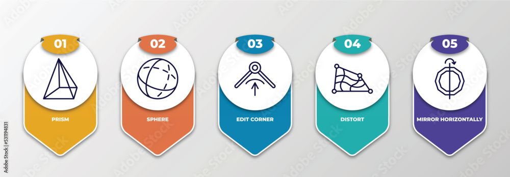 infographic template with thin line icons. infographic for geometric ...