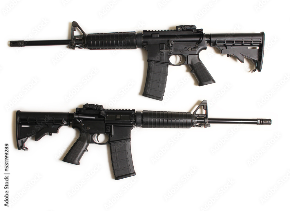AR-15 Type Assault Weapon Isolated on White Background Left and Right ...