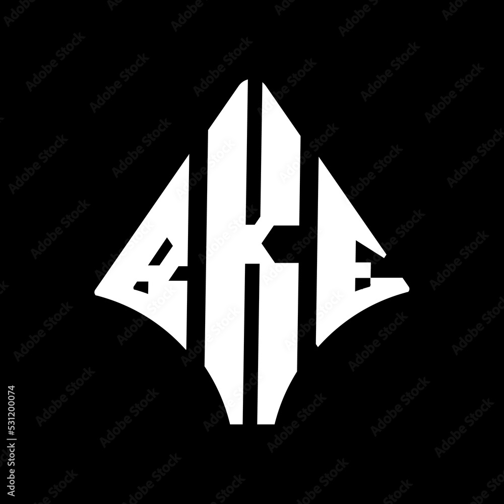 BKE letter logo design. BKE modern letter logo with black background ...