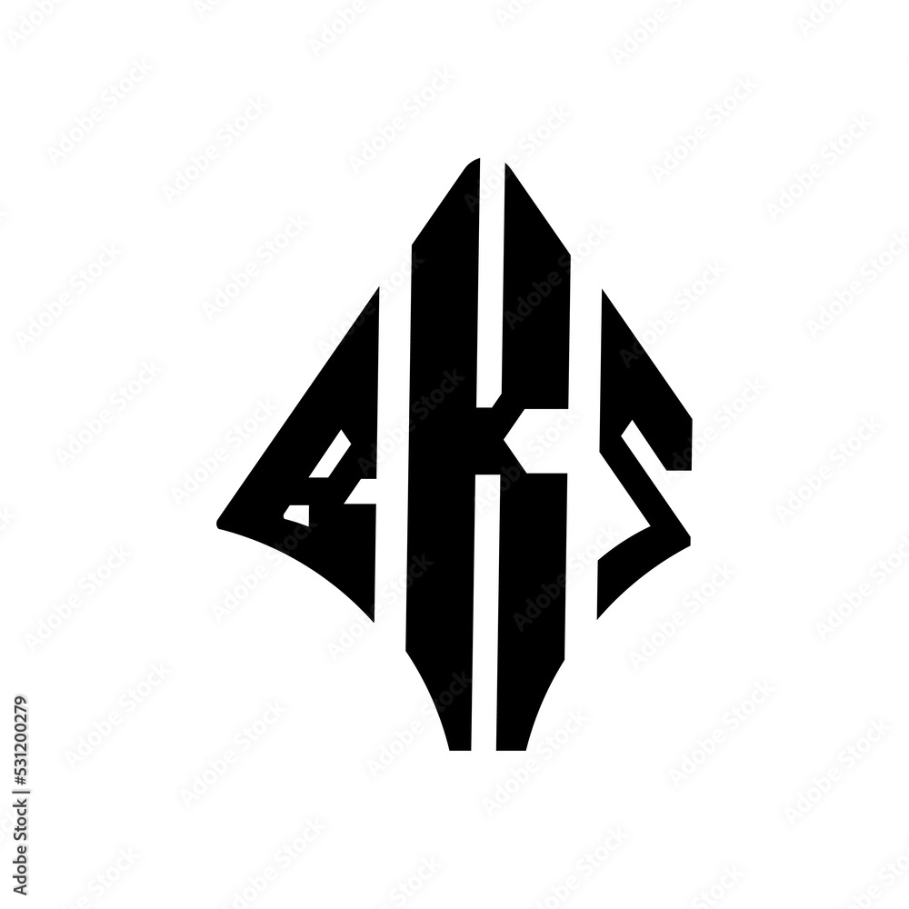 BKS letter logo design. BKS modern letter logo with black background ...