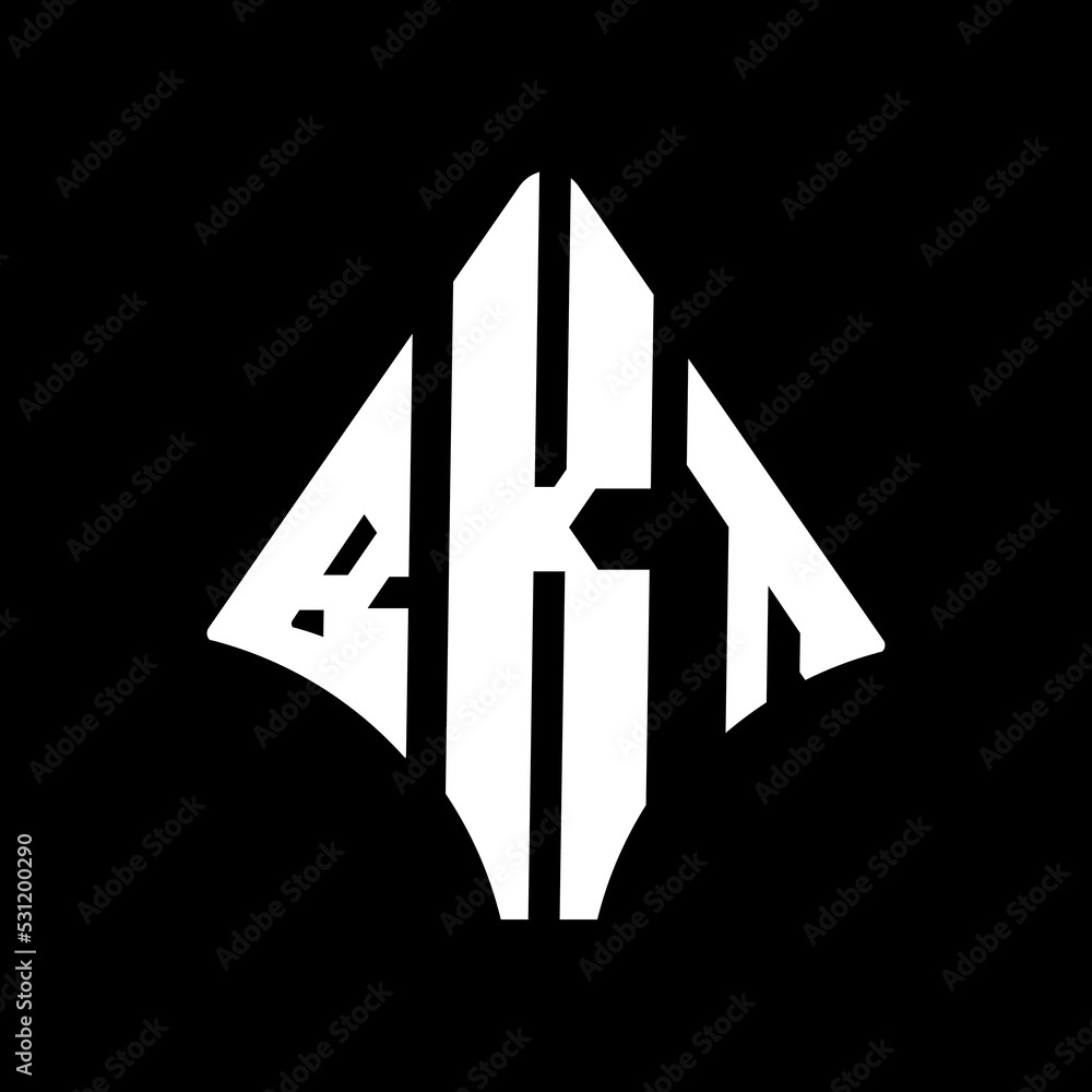 BKT letter logo design. BKT modern letter logo with black background ...