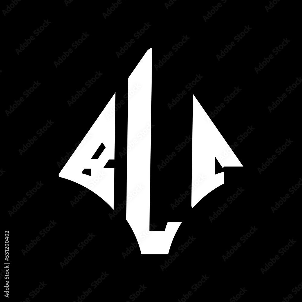 BLC letter logo design. BLC modern letter logo with black background ...