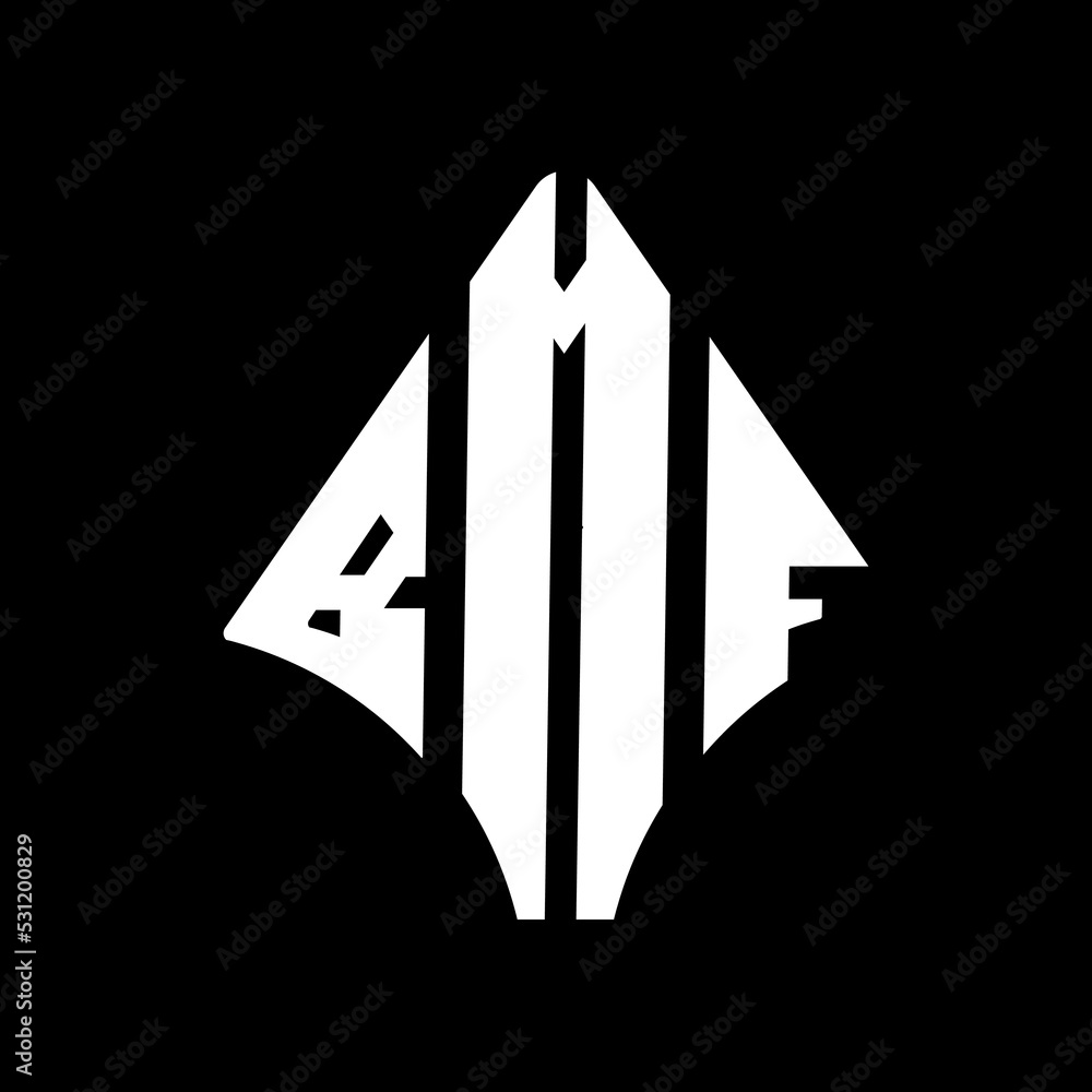 BMF letter logo design. BMF modern letter logo with black background ...