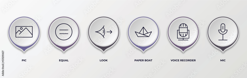 Vetor de infographic template with outline icons. infographic for user ...