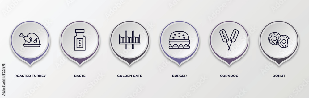 infographic template with outline icons. infographic for united states ...