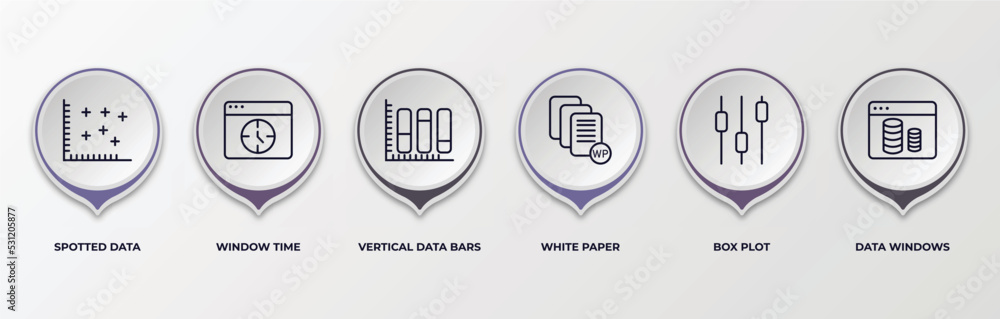 infographic template with outline icons. infographic for user interface concept. included ...