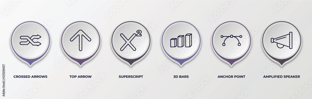 infographic template with outline icons. infographic for user interface ...