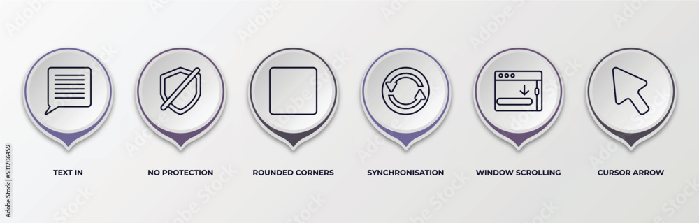 infographic template with outline icons. infographic for user interface concept. included text ...