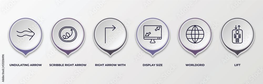 infographic template with outline icons. infographic for user interface ...