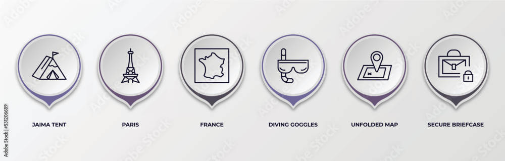 infographic template with outline icons. infographic for travel concept ...