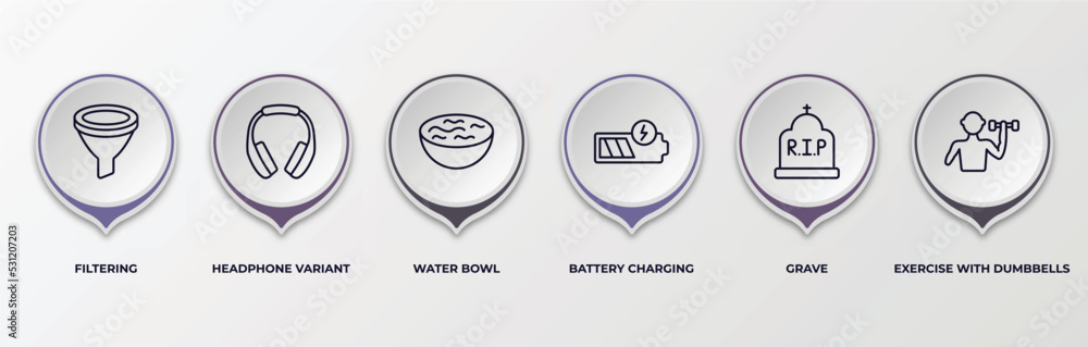 infographic template with outline icons. infographic for tools and ...