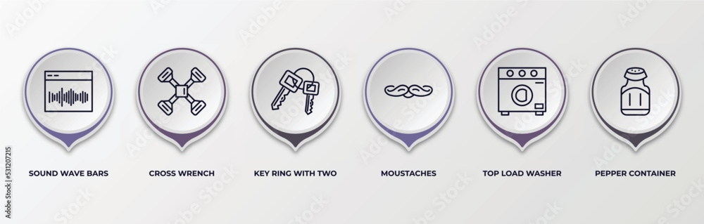 infographic template with outline icons. infographic for tools and ...