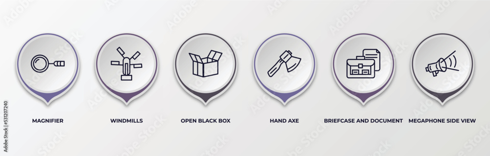 infographic template with outline icons. infographic for tools and ...