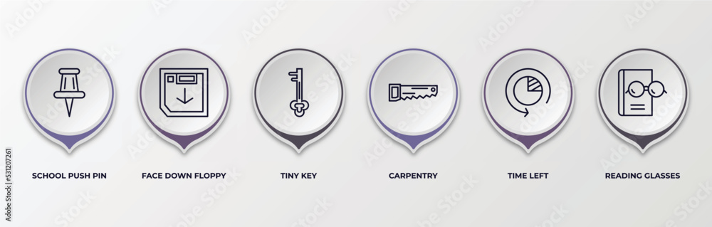 infographic template with outline icons. infographic for tools and ...