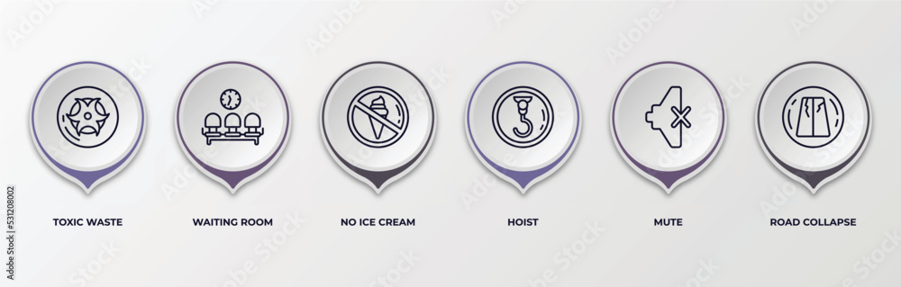 infographic template with outline icons. infographic for signs concept ...