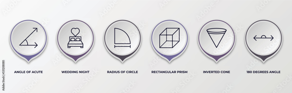 infographic template with outline icons. infographic for shapes concept ...