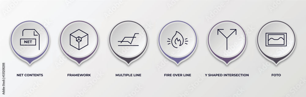 infographic template with outline icons. infographic for shapes concept ...