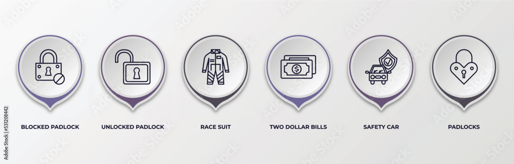 infographic template with outline icons. infographic for security ...