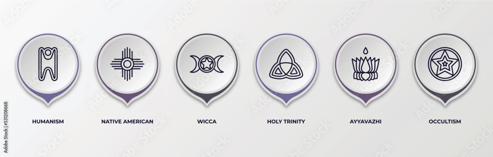 infographic template with outline icons. infographic for religion ...