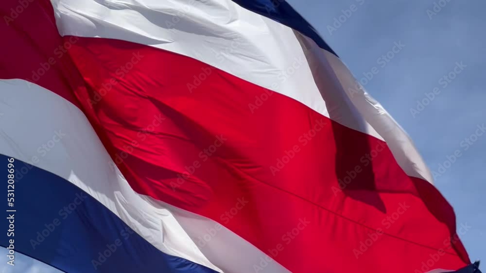 Bandera de Costa Rica Costarican Flag Stock Video | Adobe Stock