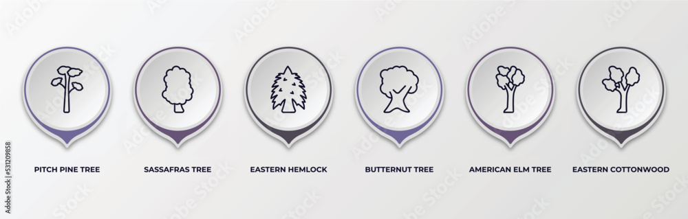 infographic template with outline icons. infographic for nature concept ...