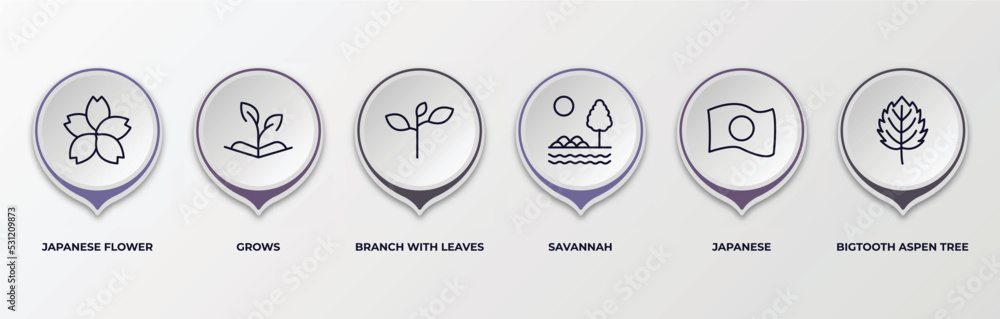 infographic template with outline icons. infographic for nature concept ...