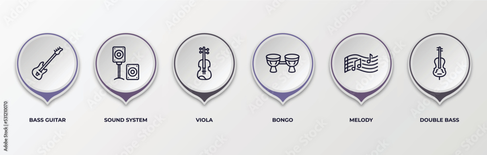 infographic template with outline icons. infographic for music concept ...