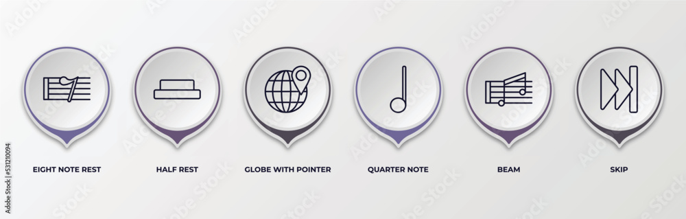 infographic template with outline icons. infographic for music and ...