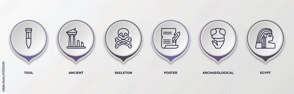 infographic template with outline icons. infographic for history ...