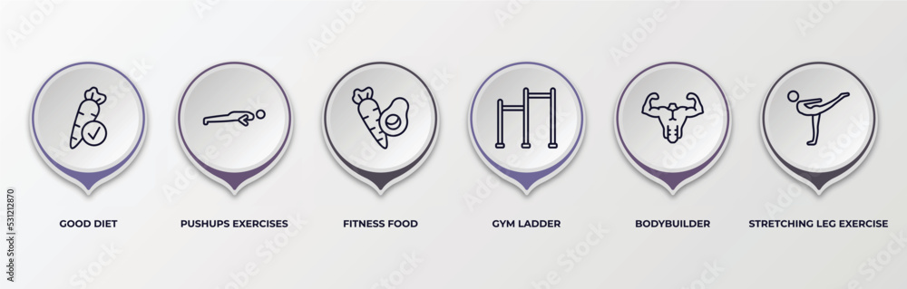 infographic template with outline icons. infographic for gym and ...