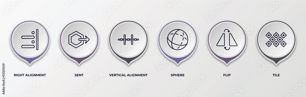 infographic template with outline icons. infographic for geometric ...