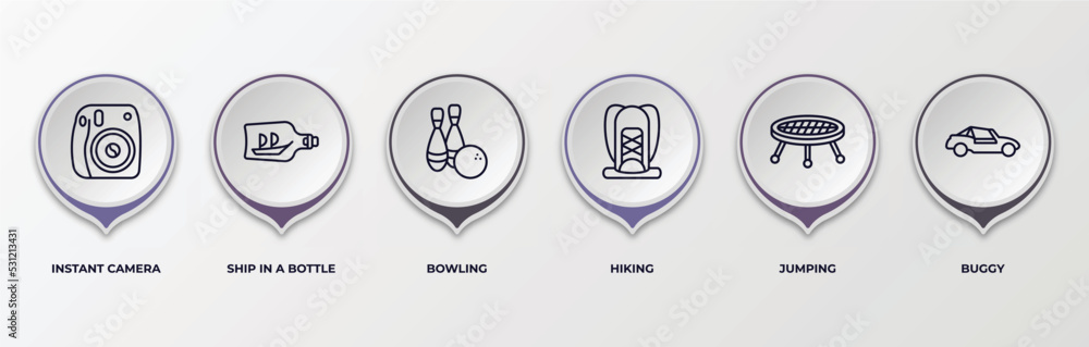 infographic template with outline icons. infographic for free time ...