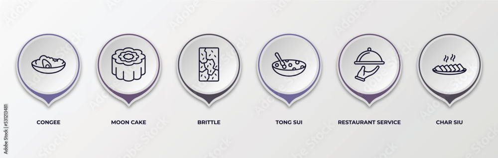 infographic template with outline icons. infographic for food and ...