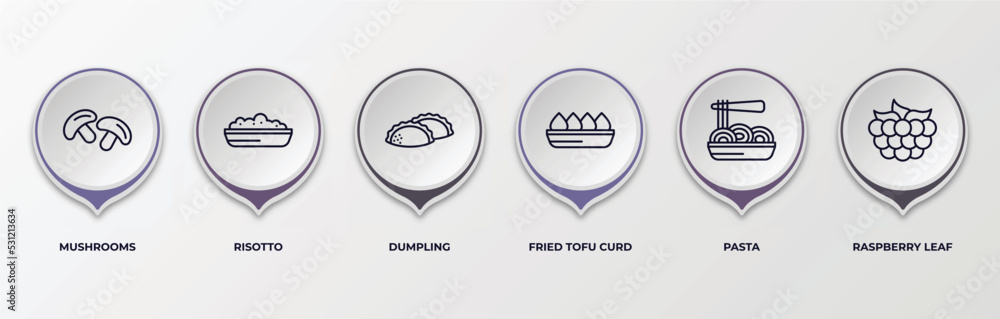 infographic template with outline icons. infographic for food concept ...