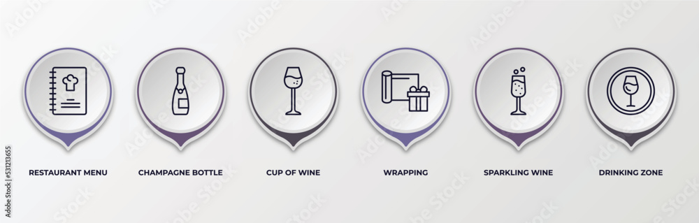 infographic template with outline icons. infographic for food concept ...