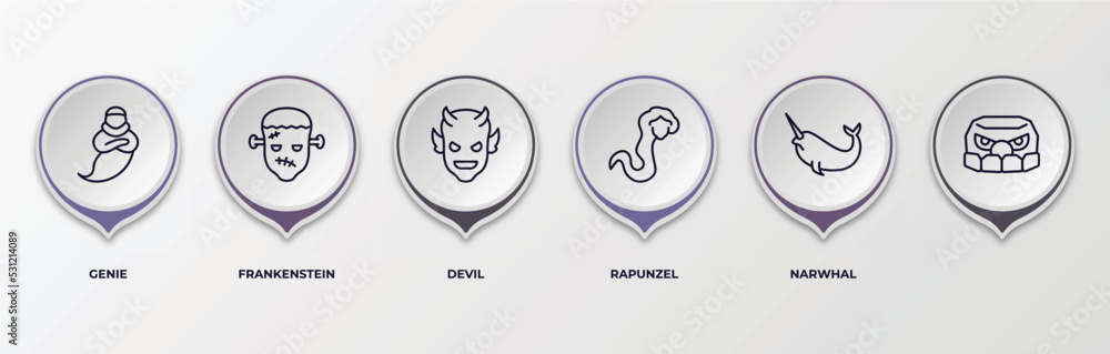 infographic template with outline icons. infographic for fairy tale ...