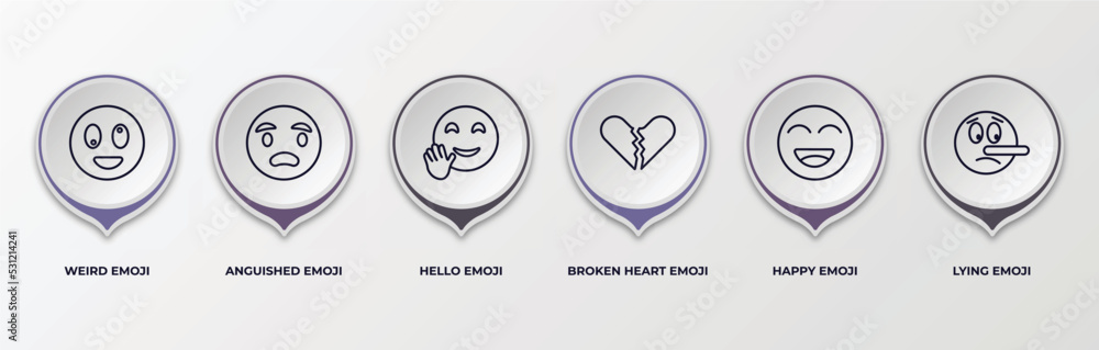 infographic template with outline icons. infographic for emoji concept ...
