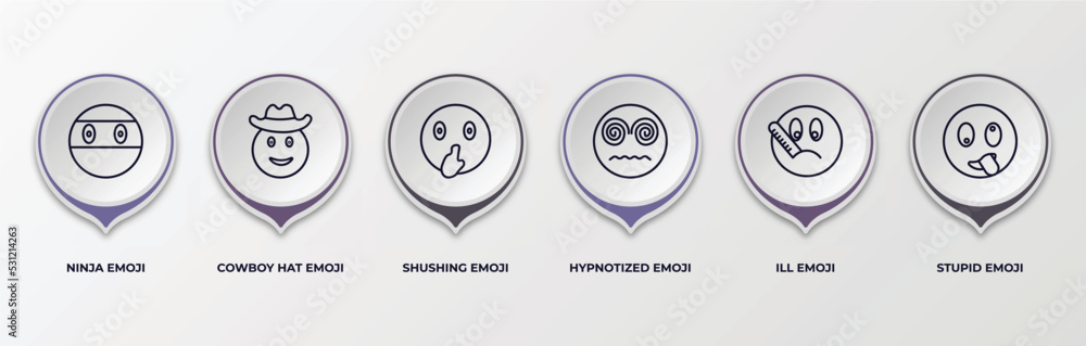 infographic template with outline icons. infographic for emoji concept ...
