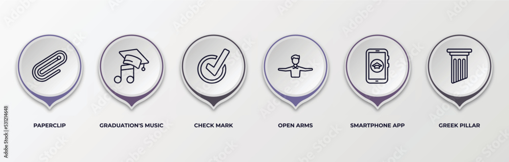 infographic template with outline icons. infographic for education ...