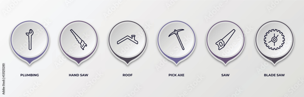 infographic template with outline icons. infographic for construction ...