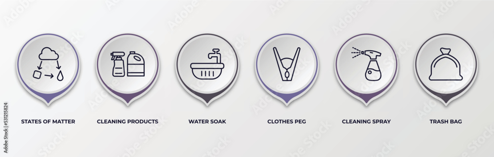 infographic template with outline icons. infographic for cleaning ...