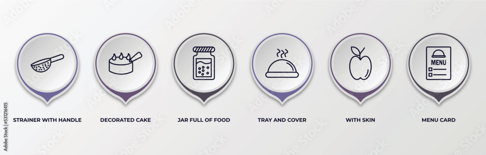 infographic template with outline icons. infographic for bistro and ...