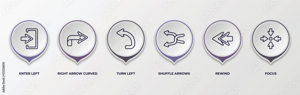 infographic template with outline icons. infographic for arrows concept ...