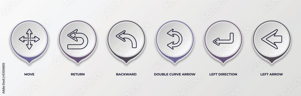 infographic template with outline icons. infographic for arrows concept ...